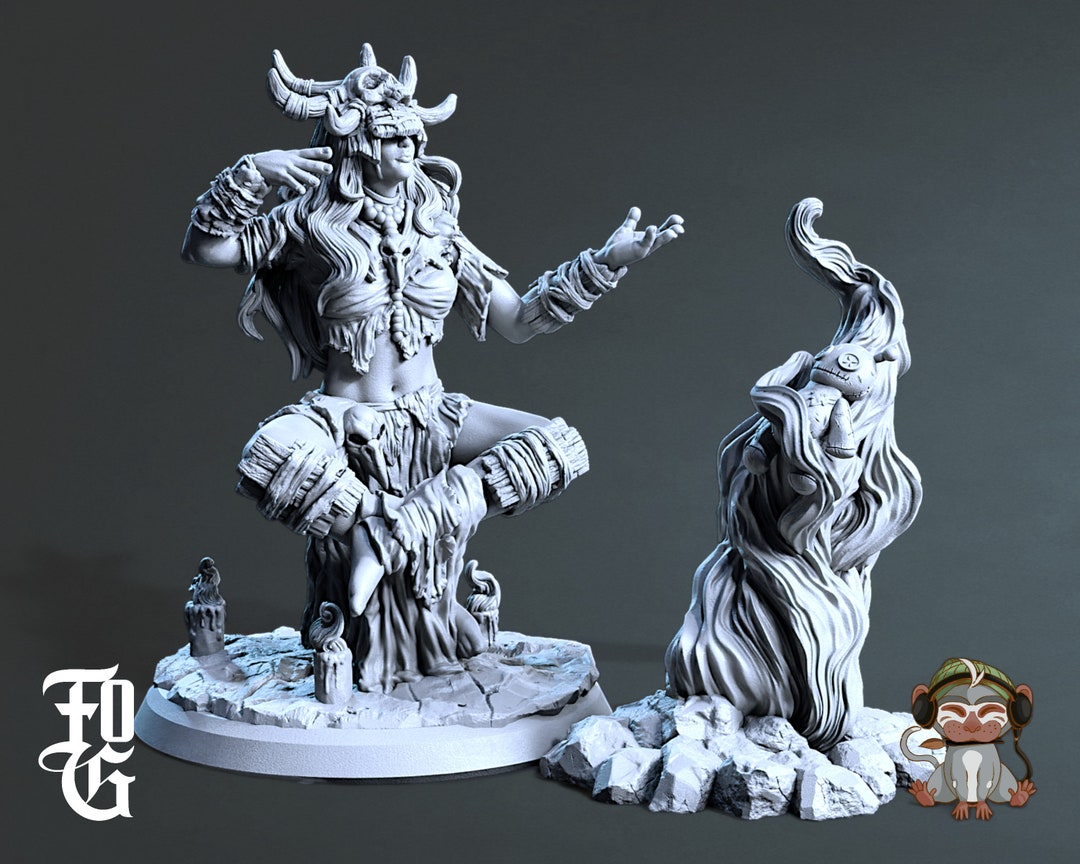 Swamp Witch Dnd Miniature 3D Print for Painting, Dungeons and Dragons ...