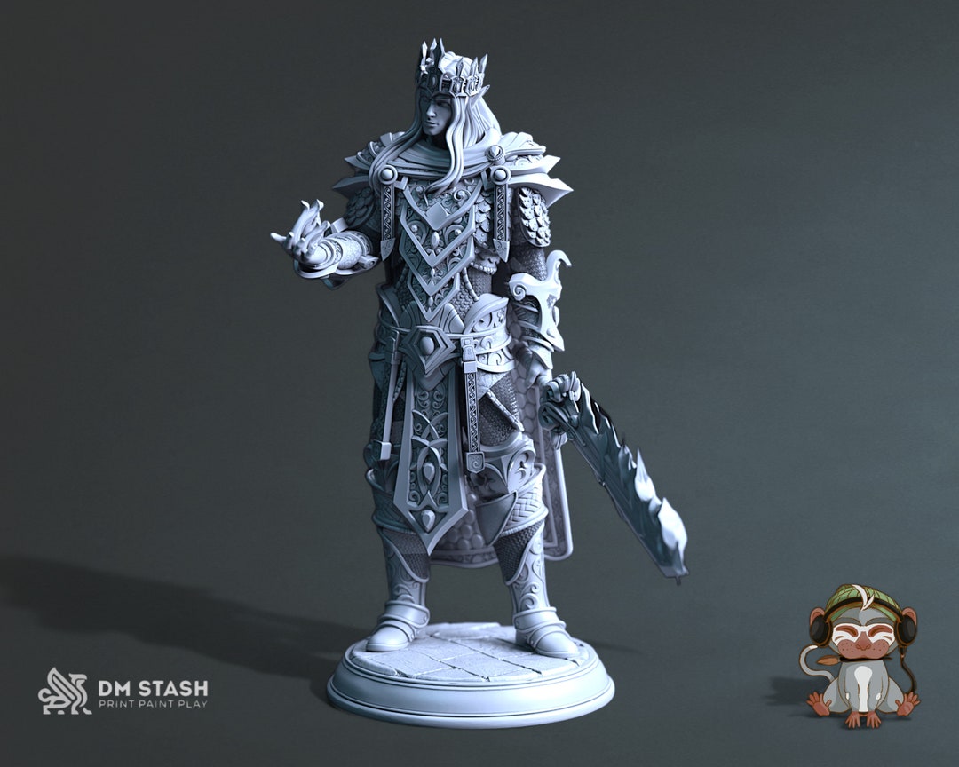 Artorian, Divine Ruler Dnd Miniature 3D Print for Painting, Dungeons ...