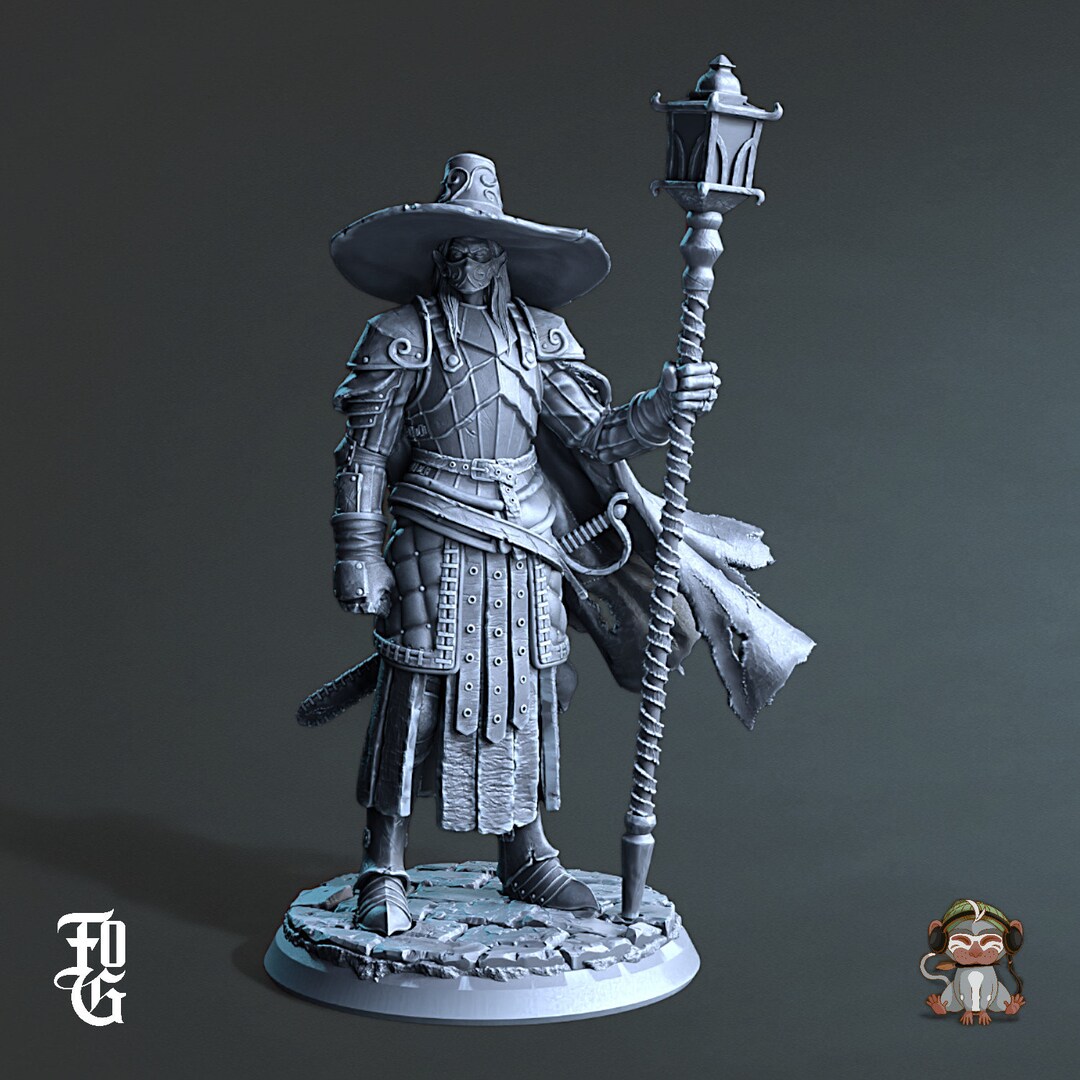 Masked Fighter Dnd Miniature 3D Print for Painting, Dungeons and ...