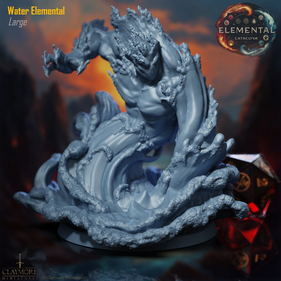 Water Elemental Fantasy Tabletop RPG Hero Dnd Dungeons and Dragons ...