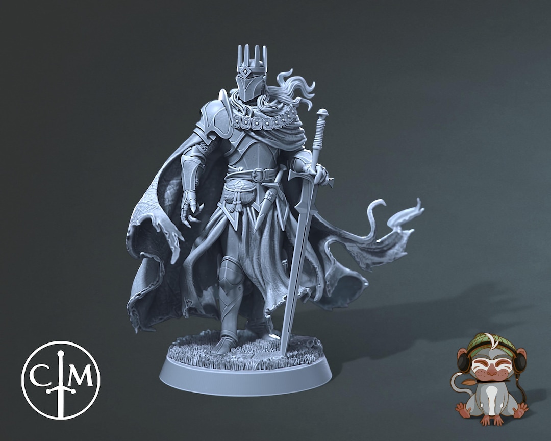 Paladin Knight Dnd Miniature 3D Print for Painting, Dungeons and Dragons Tabletop RPG, Claymore ...