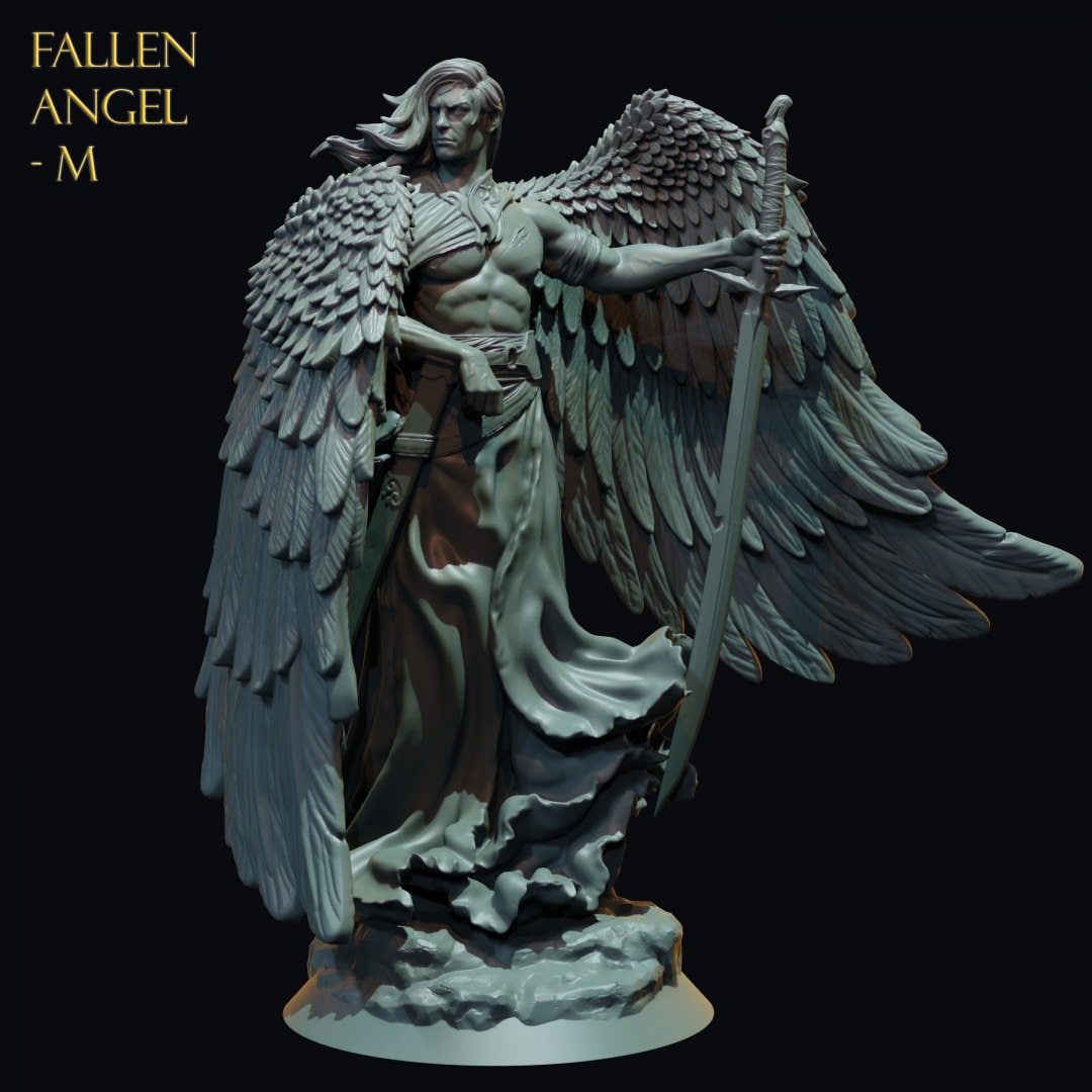 Fallen Angel Aasimar Fantasy Tabletop RPG Dnd Dungeons and Dragons ...