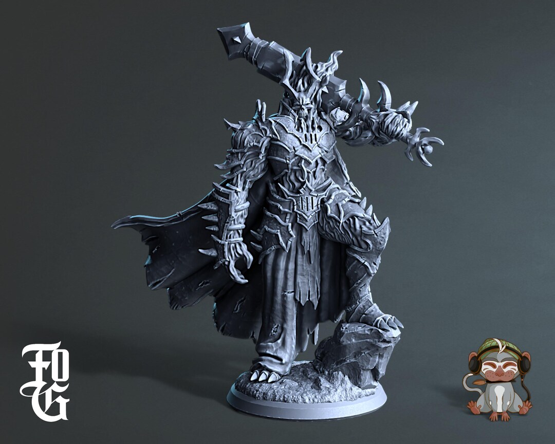 Smoldering Revenant Knight Dnd Miniature 3D Print for Painting ...