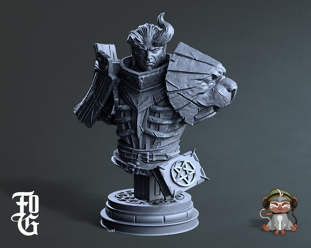 Argrath Oathbreaker Paladin Dungeons and Dragons Bust 3D Print Flesh of ...