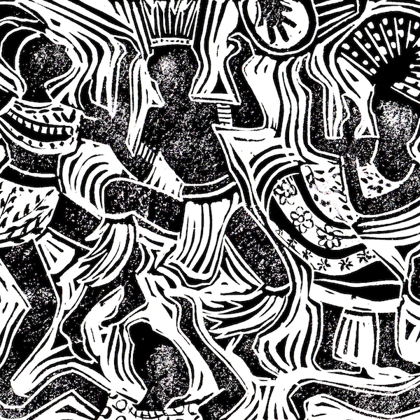 African Lino Print - Etsy