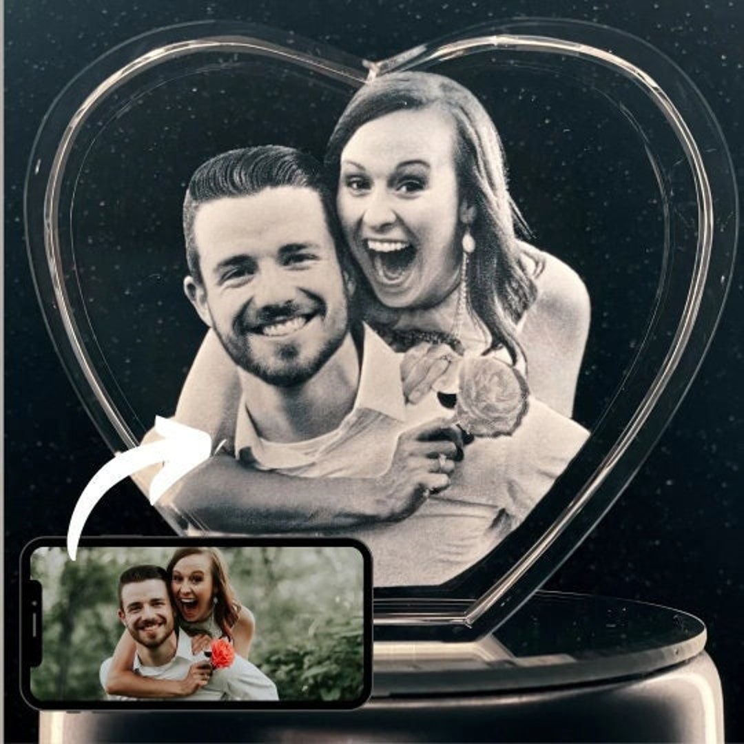 Custom Engraved 3D Photo Inside Crystal 3D Photo Crystal for - Etsy