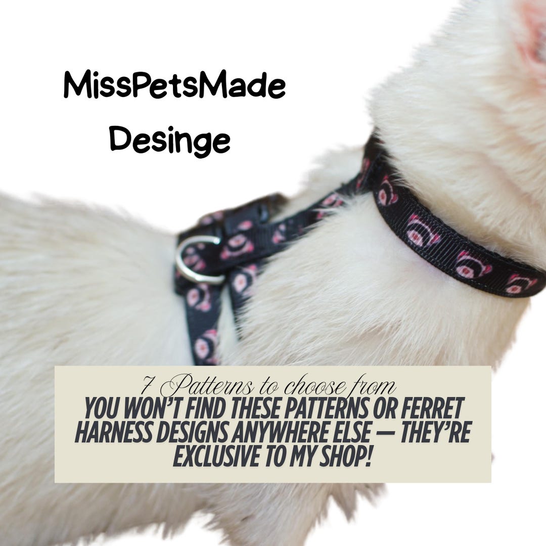 Ferret Harnesses – 7 Exclusive Designs , Sewn for Small Ferrets ...