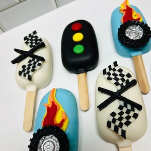 Race Car Themed Cakesicles- Hot Wheels Treat- Hot Wheels Cake Pops ...