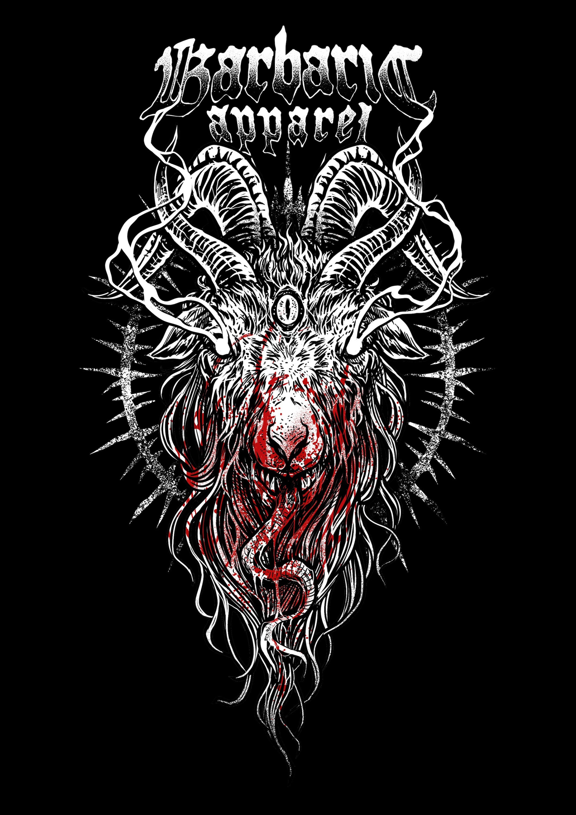Goat Head Shirt, Demon Shirt, Barbaric Hardcore Shirt, Heavy Metal Shirt