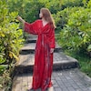 Goth Kimono Robe With Extra Long Sleeves | Red Robe | Gothic Style Robe ...