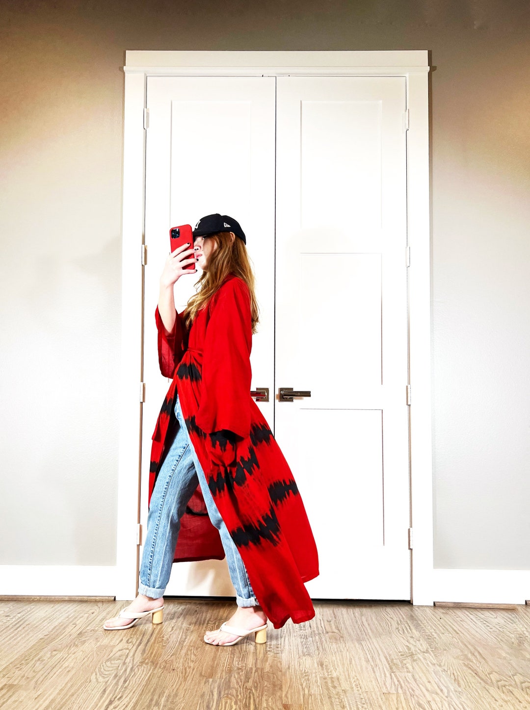 Tie Dye Kimono Robe Oversized Kimono Robe Beach Coverup Long Kimono ...