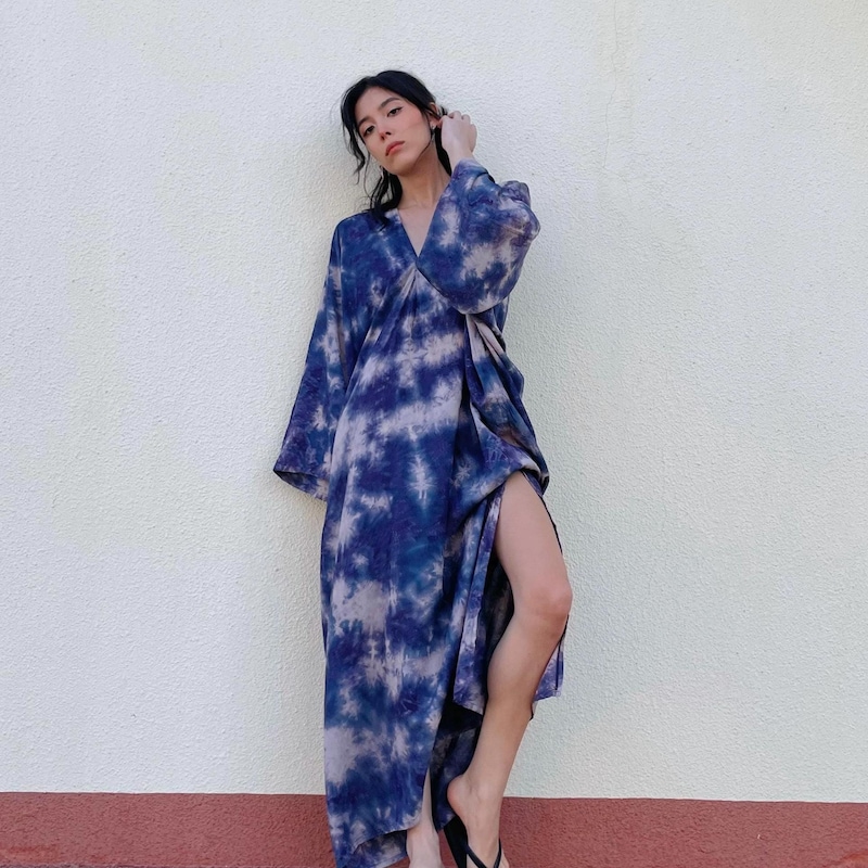 Indigo Tie Dye Kaftan - Etsy