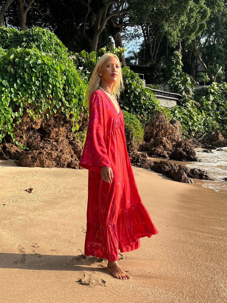 Beach Maxi Dress Red Maxi Dress Beach Outfits Dress for - Etsy