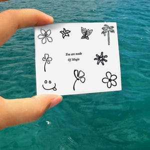 Tiny Vacation Temporary Tattoos | Boho Holiday Tattoo | Ocean Temp ...