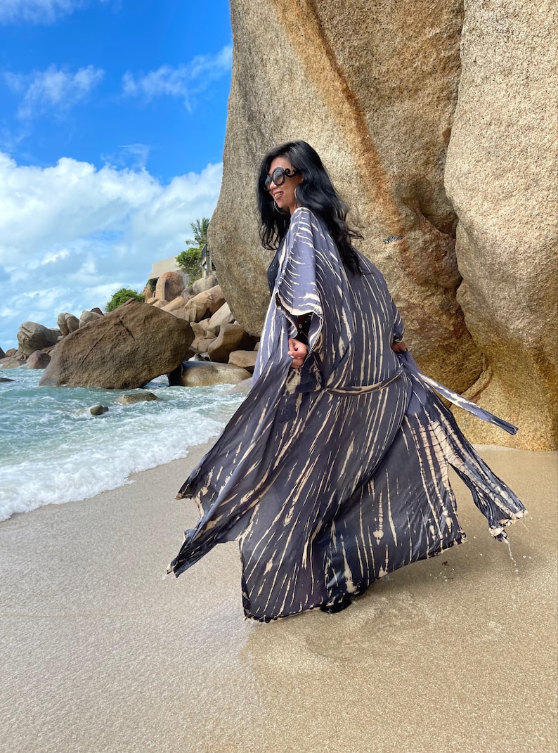 Tie Dye Long Kimono Robe Oversized Long Kimono Boho Kimono - Etsy