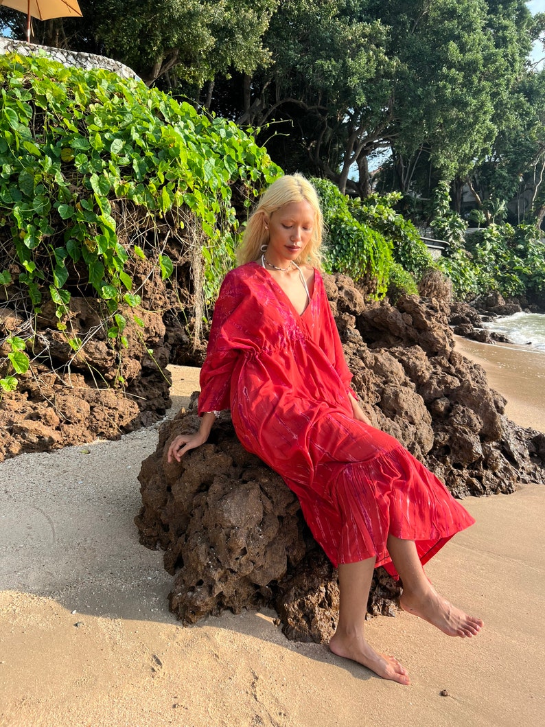 Beach Maxi Dress Red Maxi Dress Beach Outfits Dress for - Etsy