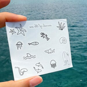 Tiny Vacation Temporary Tattoos | Boho Holiday Tattoo | Ocean Temp ...