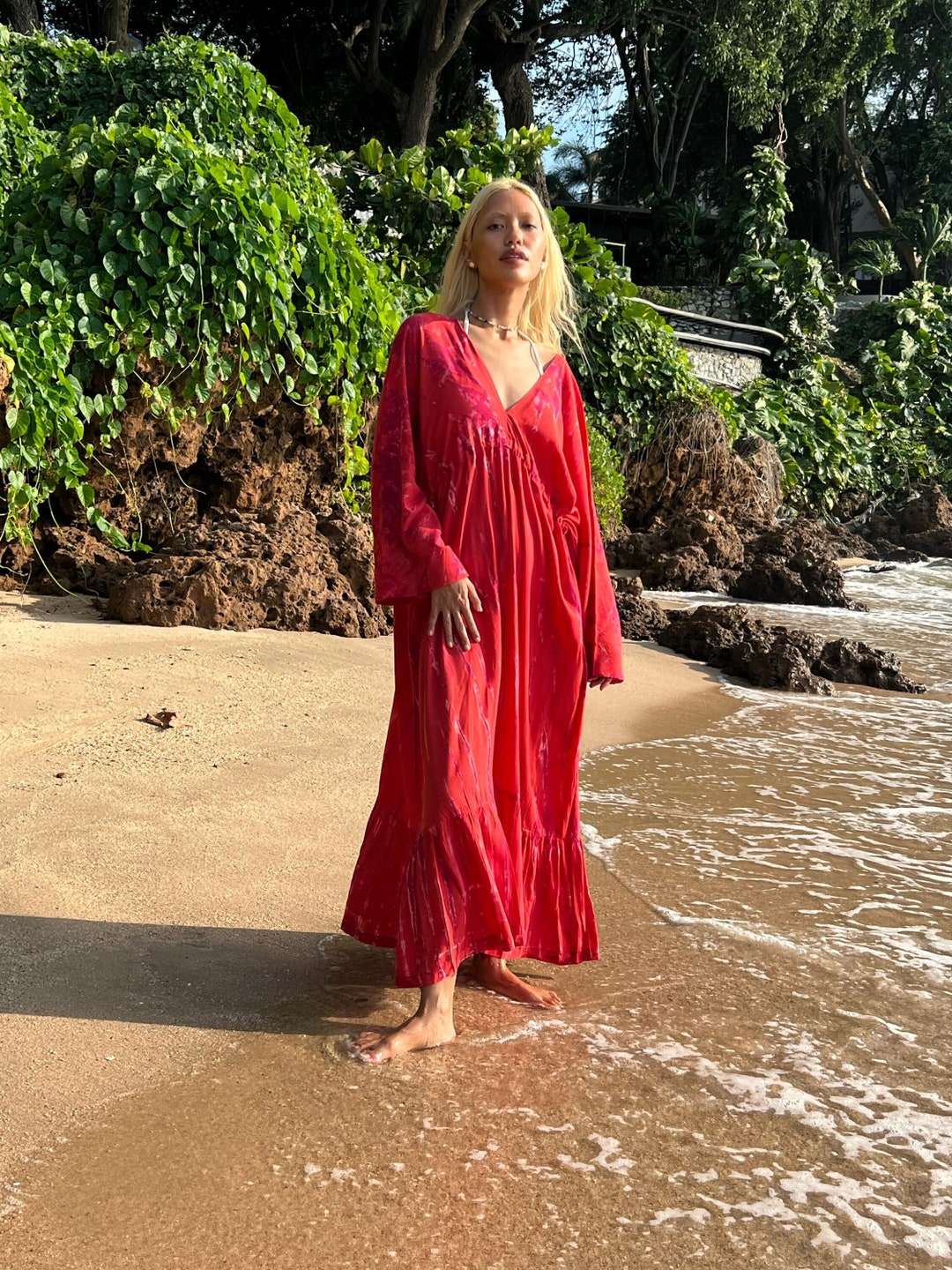 Beach Maxi Dress, Red Maxi Dress, Beach Outfits, Dress for Vacation ...