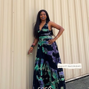 Infinity Maxi Dress, Tie Dye Bohemian Maxi Dress Halter Maxi Dress Open ...