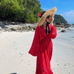 Beach Maxi Dress, Red Maxi Dress, Beach Outfits, Dress for Vacation ...