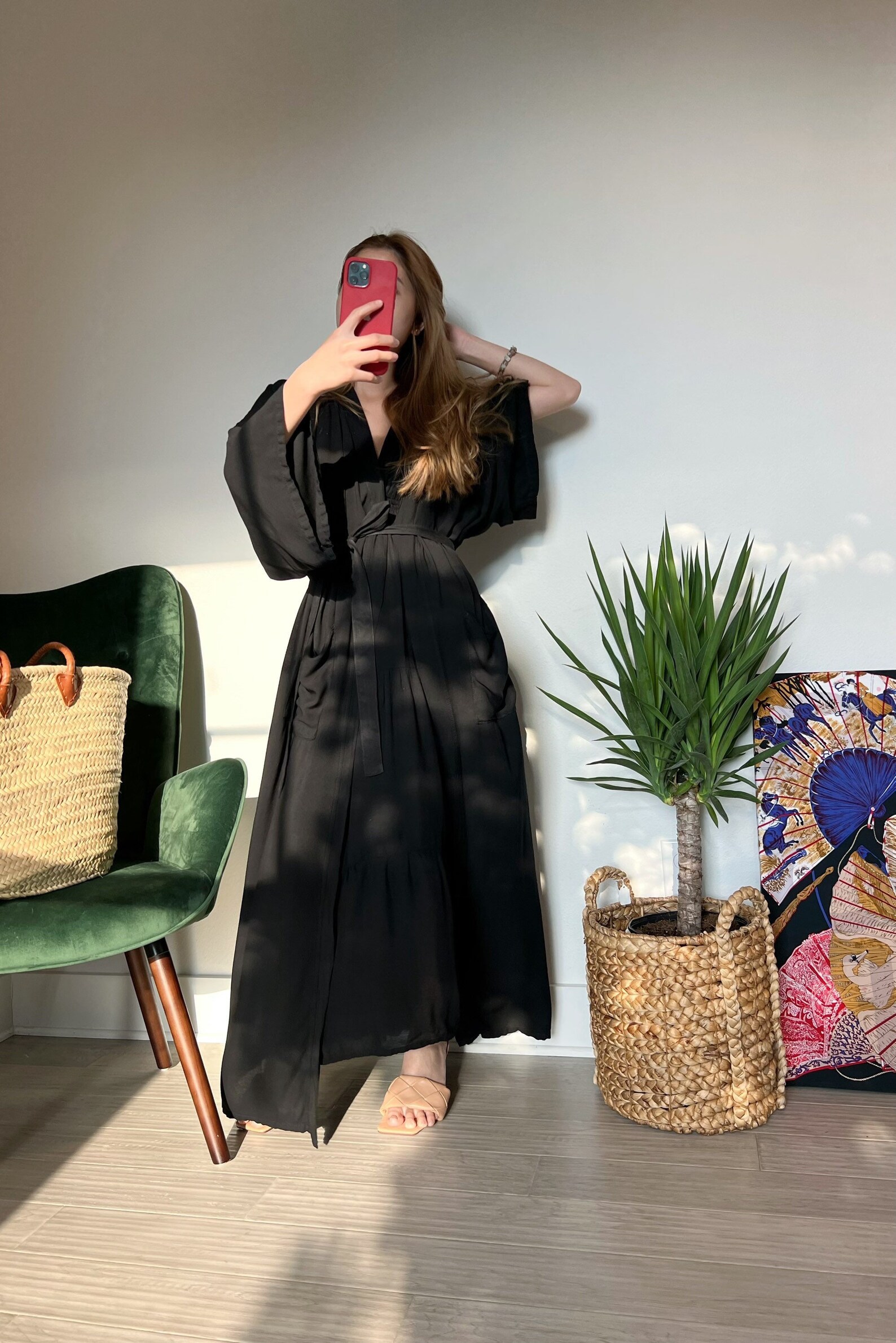 Black Oversized Kimono Hand Black Kimono Robe Long Unisex - Etsy