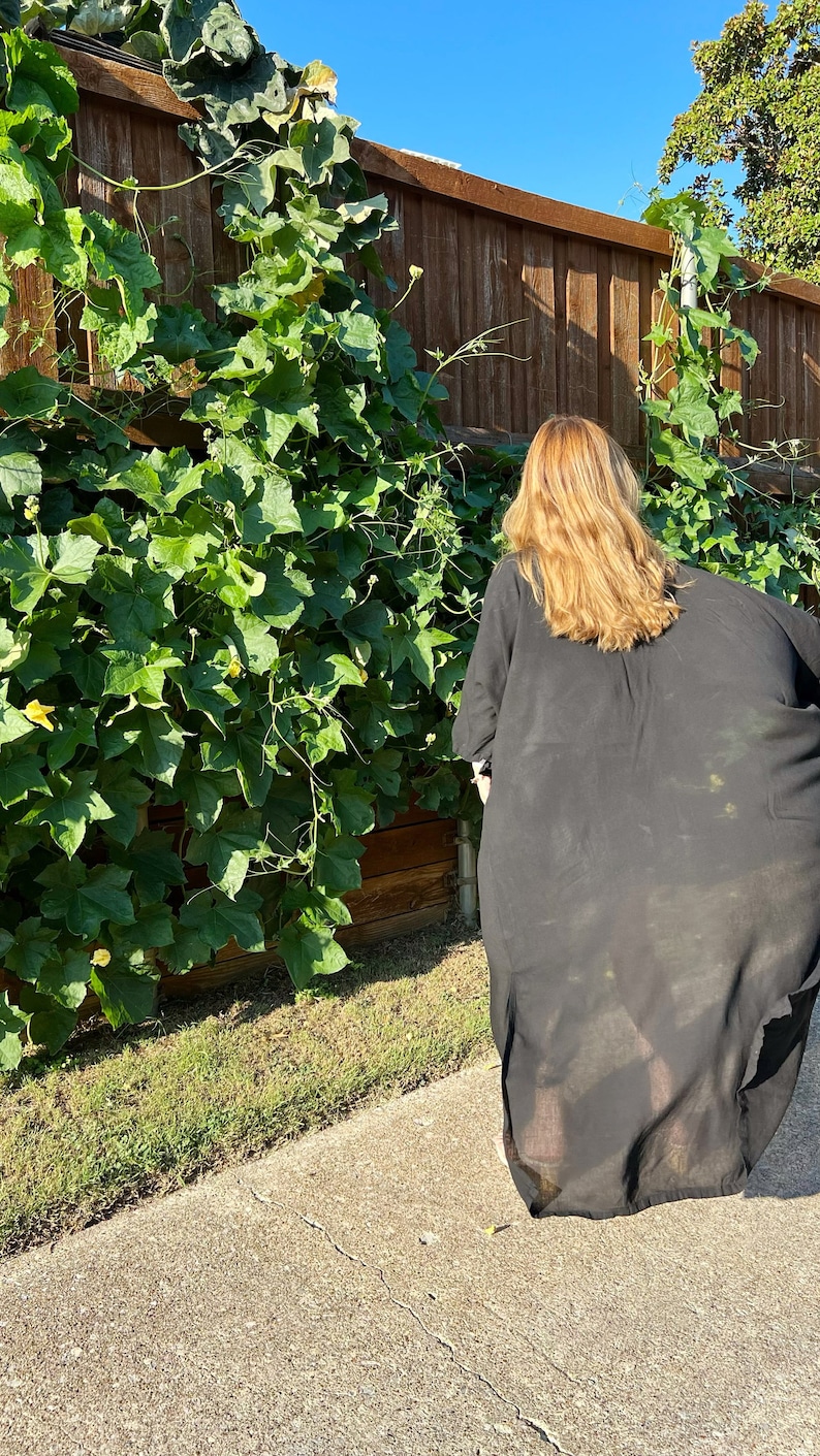 Black Oversized Kimono Hand Black Kimono Robe Long Unisex - Etsy