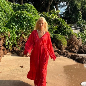 Beach Maxi Dress, Red Maxi Dress, Beach Outfits, Dress for Vacation ...