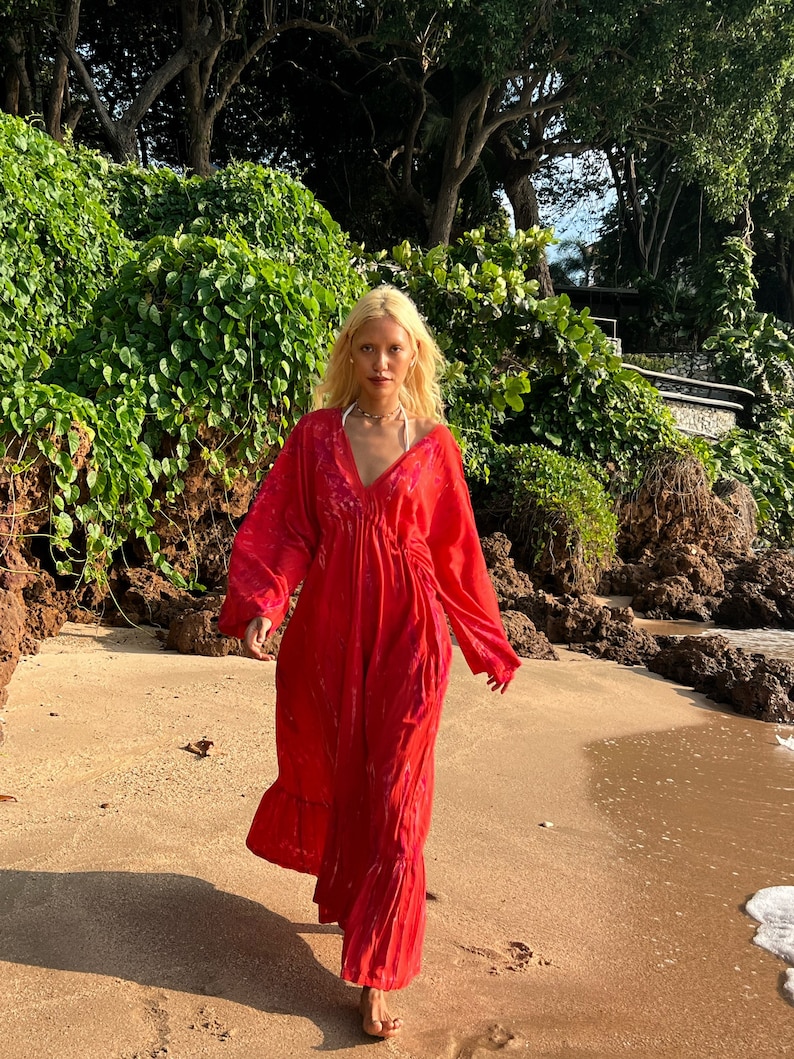 Beach Maxi Dress Red Maxi Dress Beach Outfits Dress for - Etsy