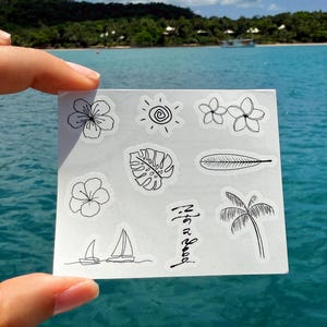 Tiny Vacation Temporary Tattoos | Boho Holiday Tattoo | Ocean Temp ...