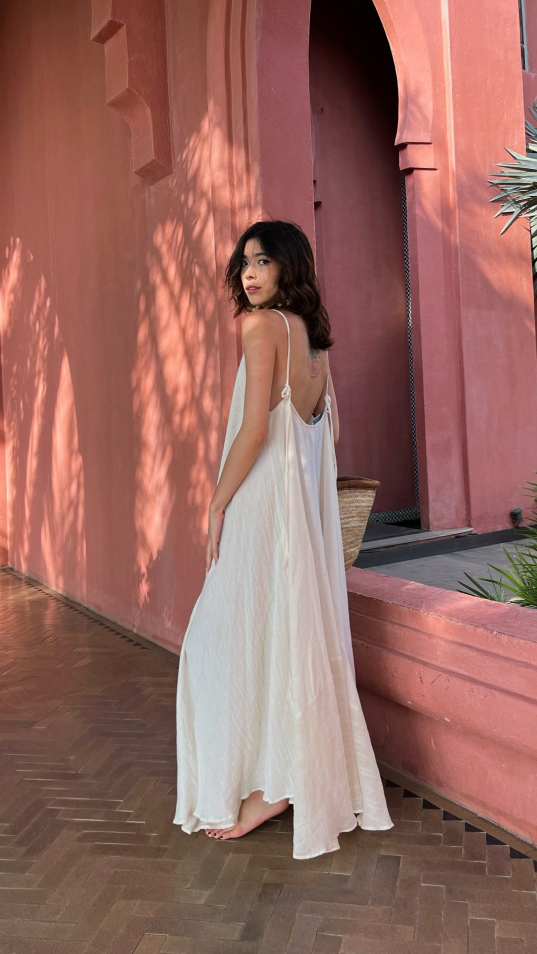 Cotton Backless Maxi Dress, Open Back Dress, Bohemian Maxi Dress, Beach ...