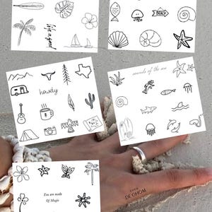 Tiny Vacation Temporary Tattoos | Boho Holiday Tattoo | Ocean Temp ...