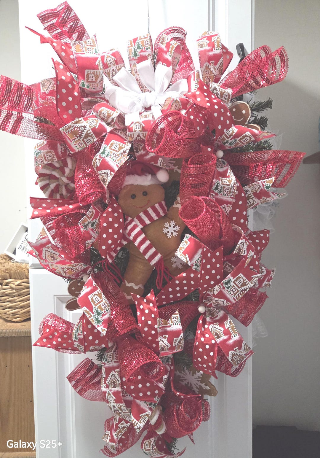 Gingerbread Man Teardrop Swag, Gingerbread Door Wreath - Etsy