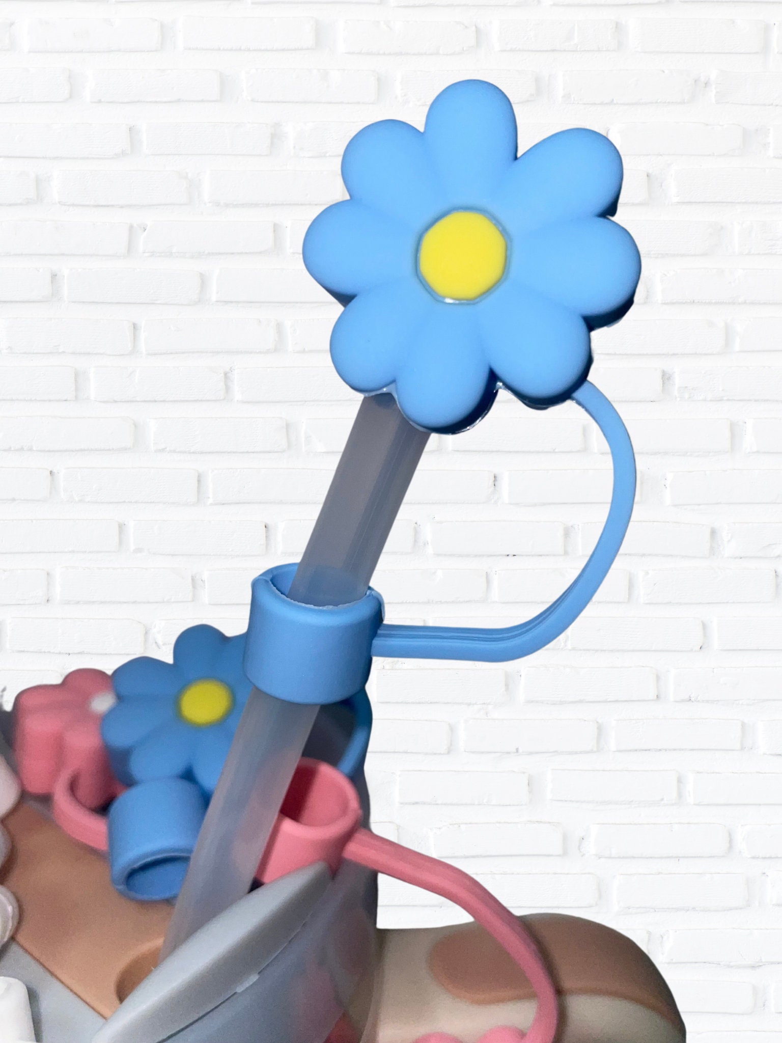 Daisy Flower Straw Toppers, Stanley Cup, Simple Modern Cup, Straw Cover ...