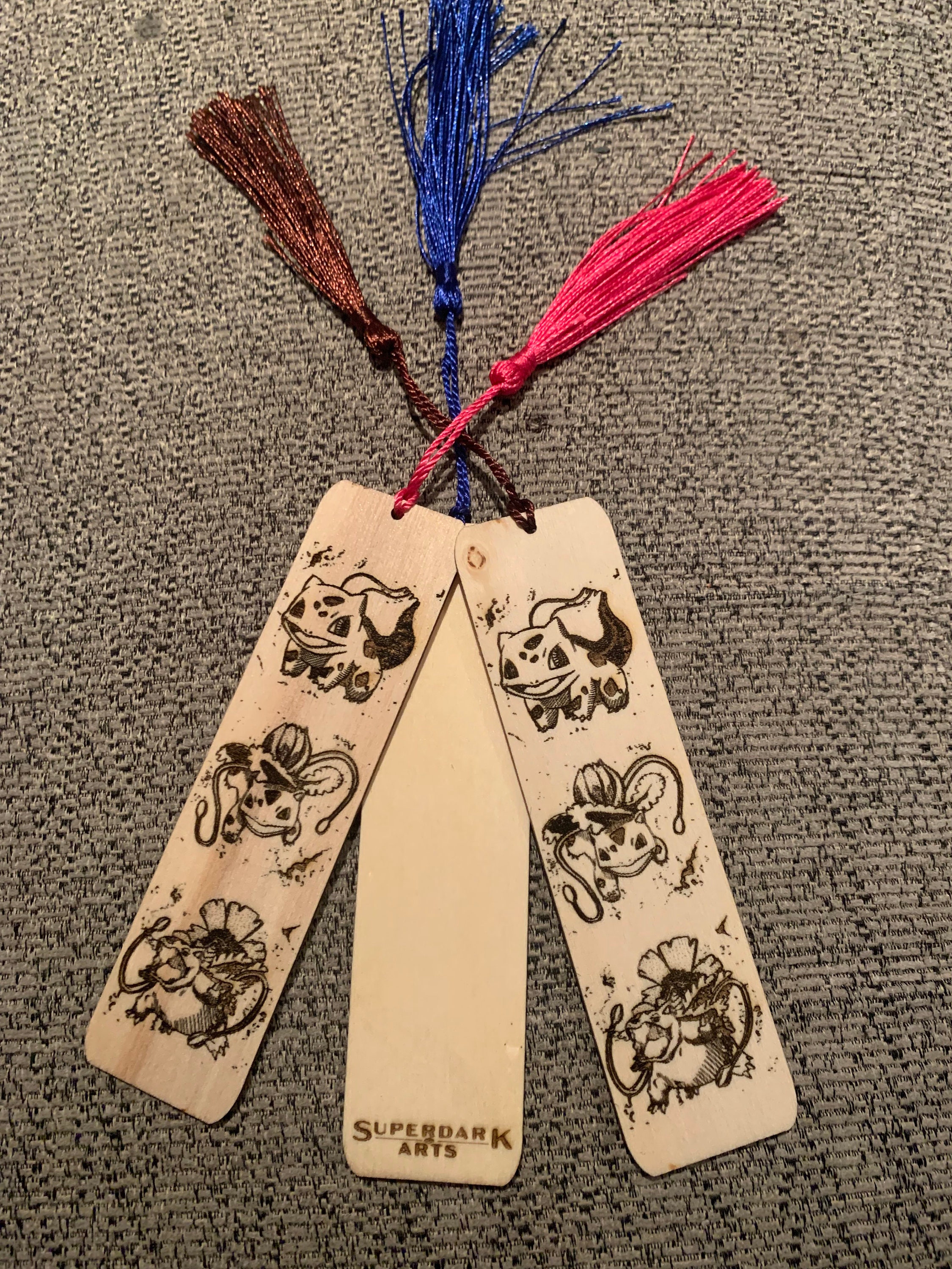 Pokémon Natural Wood Bookmark: Japanese Ink Style Engraved Pokémon - Etsy