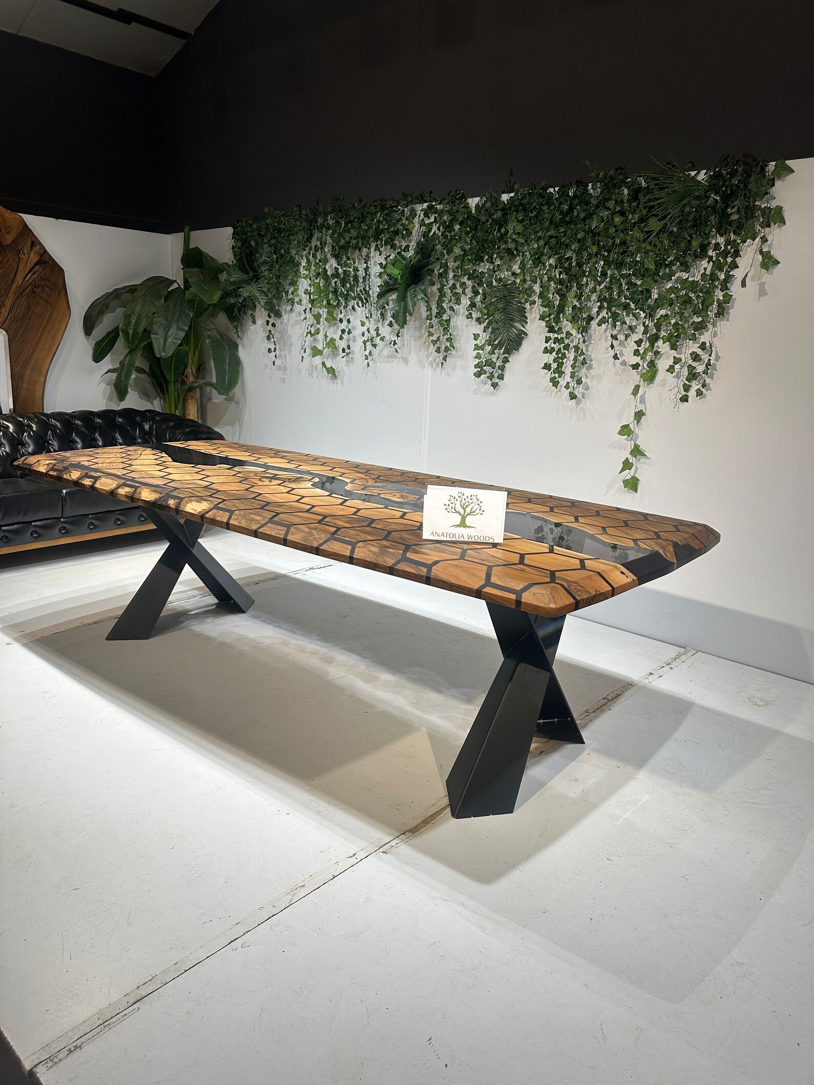 Hexagon Epoxy Resin Table Conference Table, Dining Table Set for ...