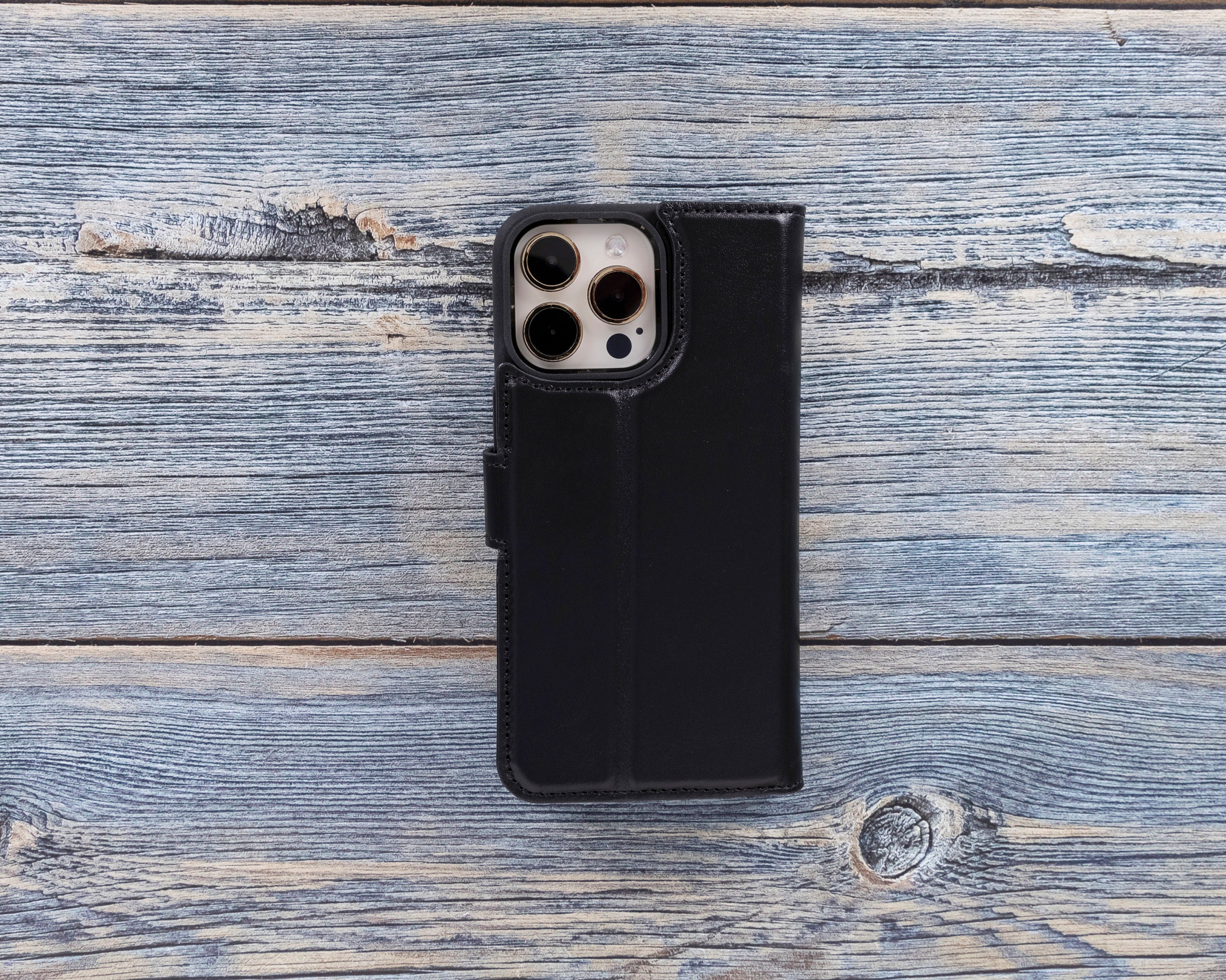 RFID Blocker iPhone 15 Pro Leather Card Holder, Apple iPhone 15 Pro Max ...