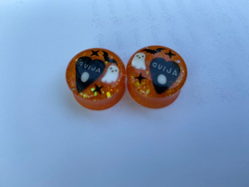 18mm 11/16” Orange Halloween Ouija Plugs - Etsy