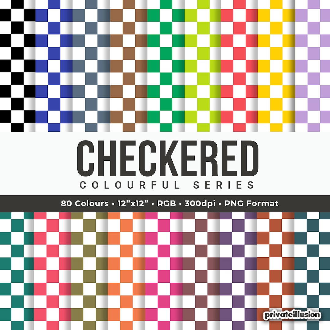 Digital Checkered Colourful Series Background - Etsy