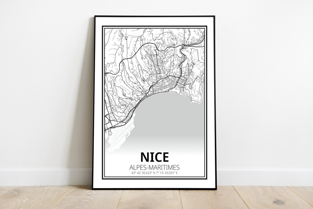 Map of Nice, Alpes-maritimes Poster Poster Print - Etsy