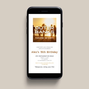 Outer Banks OBX Themed Birthday Invitation - Etsy