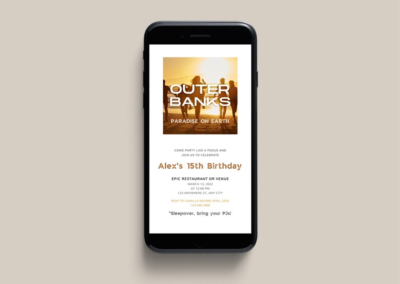 Outer Banks OBX Themed Birthday Invitation - Etsy