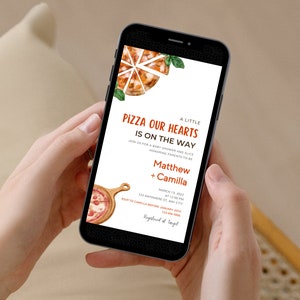 Minimal Pizza Themed Baby Shower Invitation - Etsy