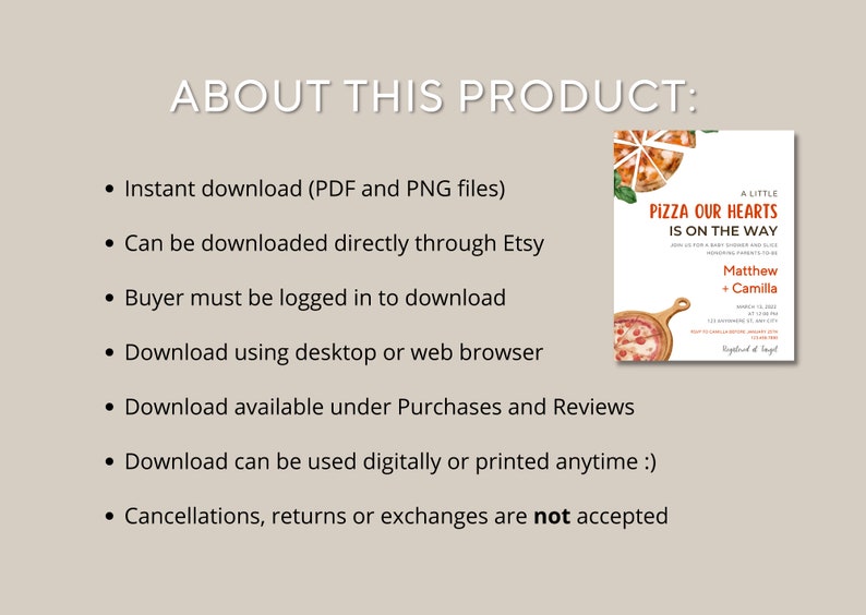 Minimal Pizza Themed Baby Shower Invitation - Etsy