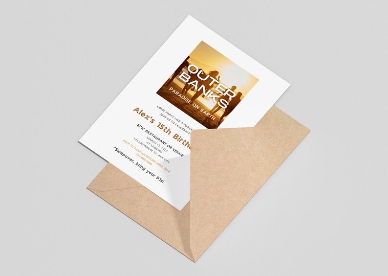 Outer Banks OBX Themed Birthday Invitation - Etsy