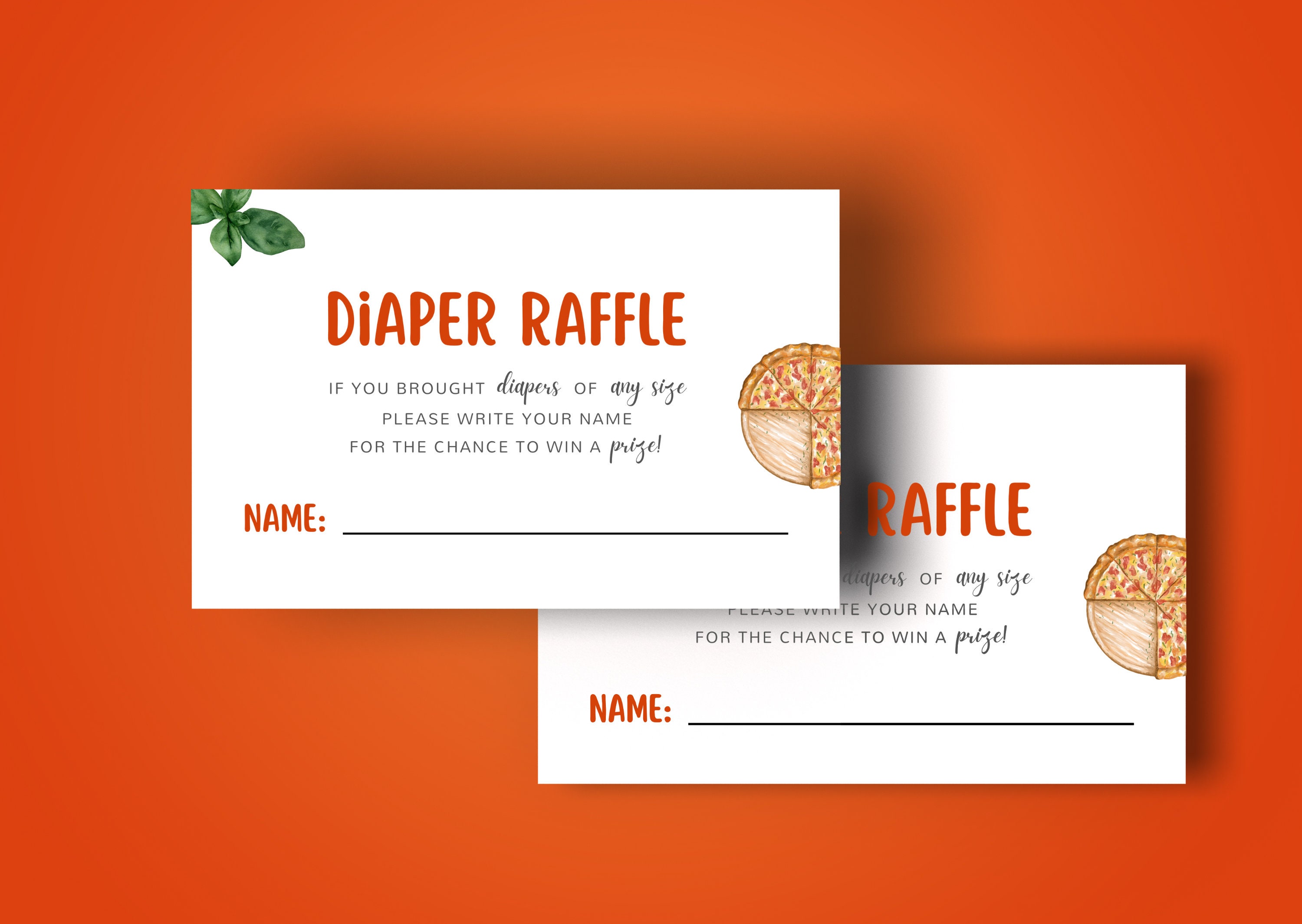 Minimalist Pizza Themed Baby Shower Diaper Raffle Sign and Tickets - Etsy