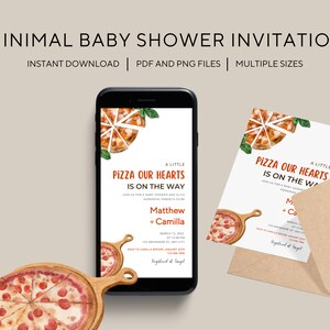 Minimal Pizza Themed Baby Shower Invitation - Etsy