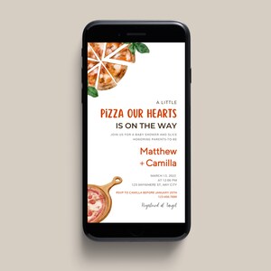 Minimal Pizza Themed Baby Shower Invitation - Etsy