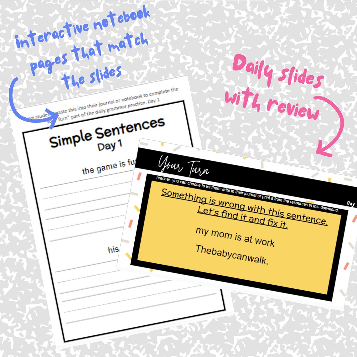 1st Grade Simple Sentences | What is A Sentence? | Slides and Notebook ...