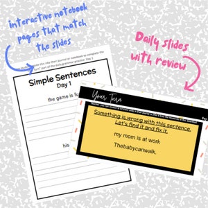 1st Grade Simple Sentences | What is A Sentence? | Slides and Notebook ...