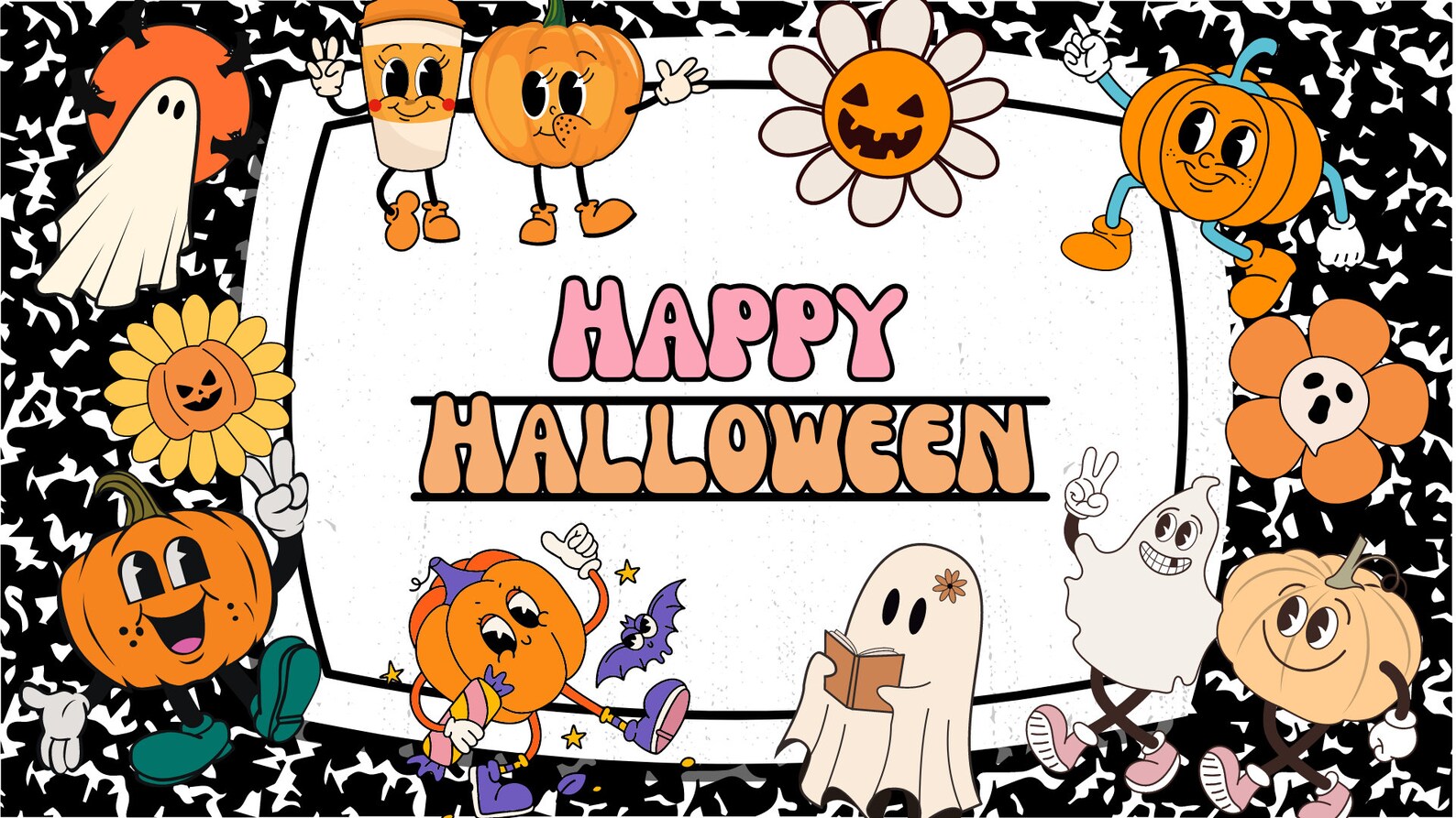 Editable Retro/groovy Composition Notebook Monthly Backgrounds - Etsy